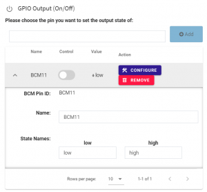 GPIO App | PiCockpit
