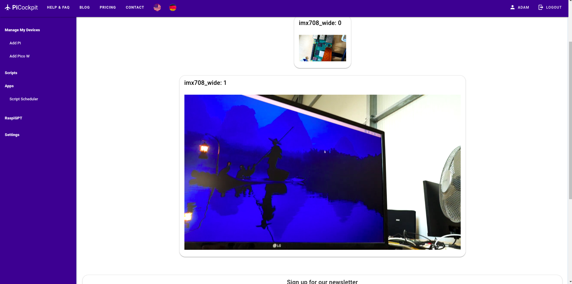 Video Streaming App | PiCockpit